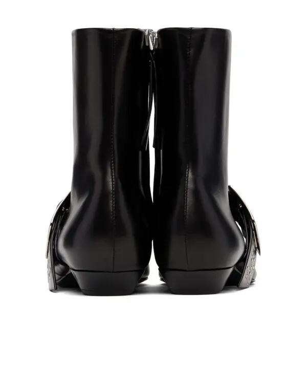 JIL SANDER Pointed Toe Ankle Boots With Buckle Detail