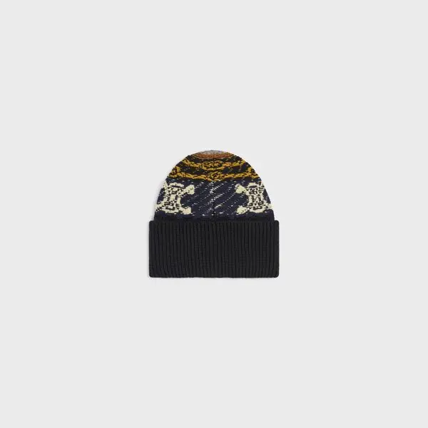 Celine Jacquard Cashmere Beanie