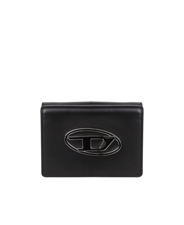 DIESEL® Logo-print Leather Wallet - Black