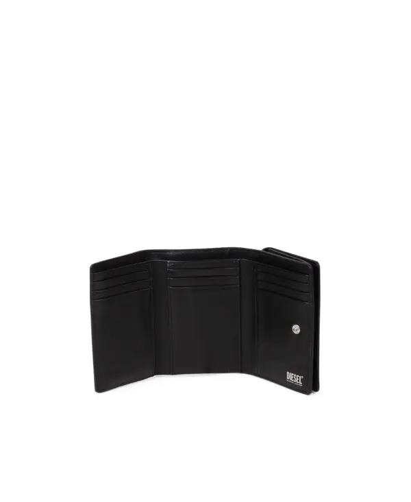 DIESEL® Logo-print Leather Wallet - Black