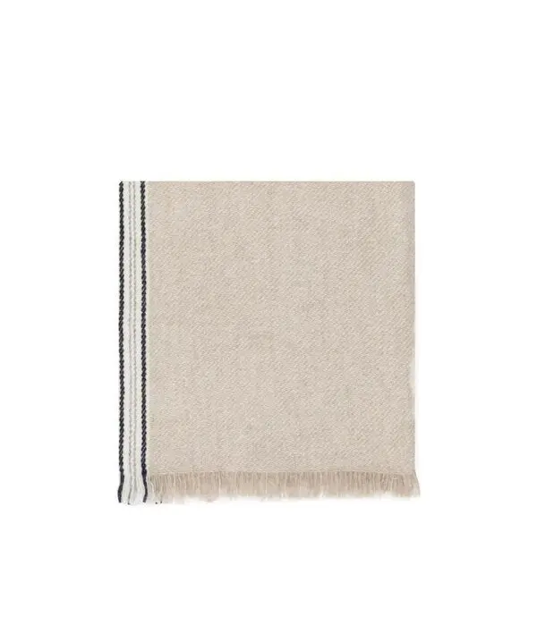 Brunello Cucinelli Fringed Edge Striped Scarf - Nude