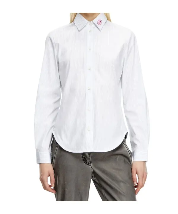DIESEL® Striped Shirt With Embroidered Oval D Logo