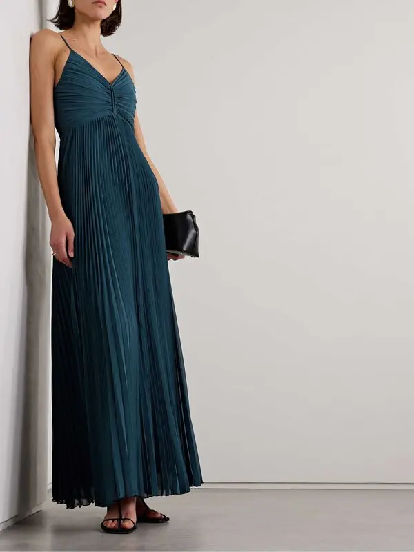 Diane Von Furstenberg Sleeveless Pleated Maxi Dress