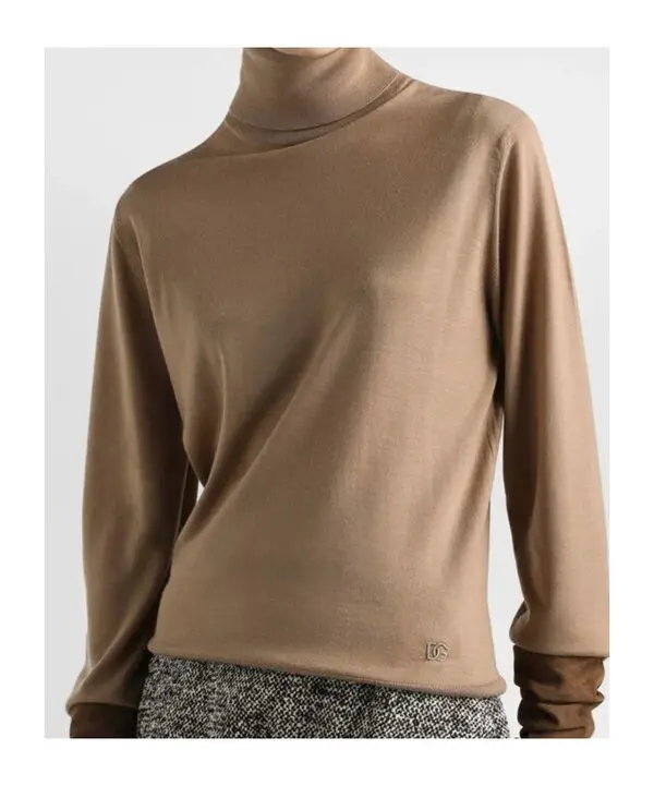 Dolce & Gabbana Long-sleeve Turtleneck Sweater - Beige