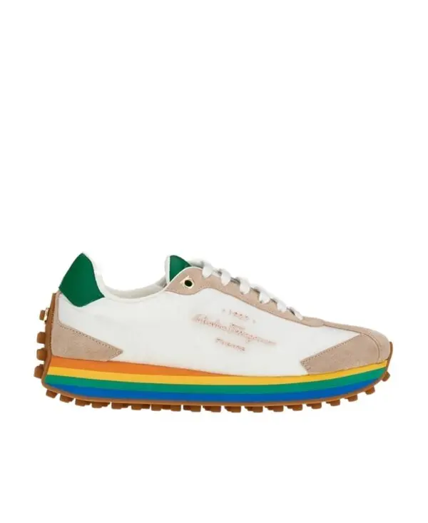 FERRAGAMO Panelled Low-top Sneakers - White