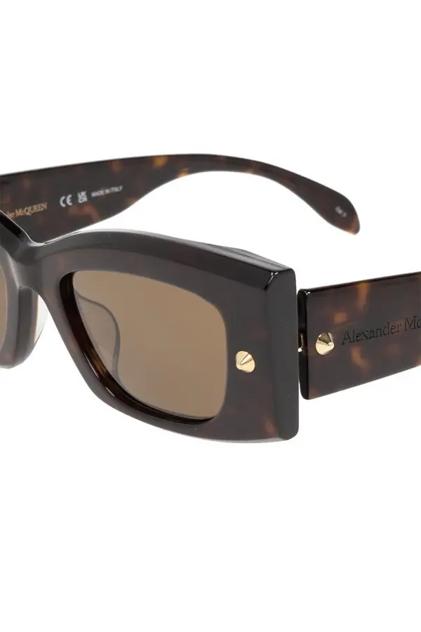 Alexander McQueen Rectangle Frame Sunglasses - Brown