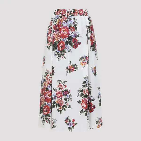 Dolce & Gabbana Floral Print Maxi Skirt - White