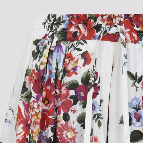 Dolce & Gabbana Floral Print Maxi Skirt - White