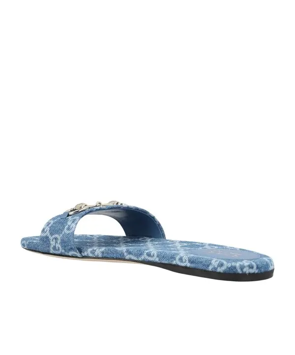 Gucci Gg Printed Slide Sandals - Blue
