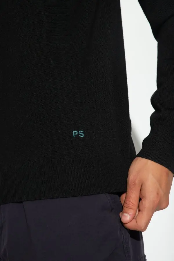 Paul Smith Stripe Trim Logo Embroidered Polo Shirt