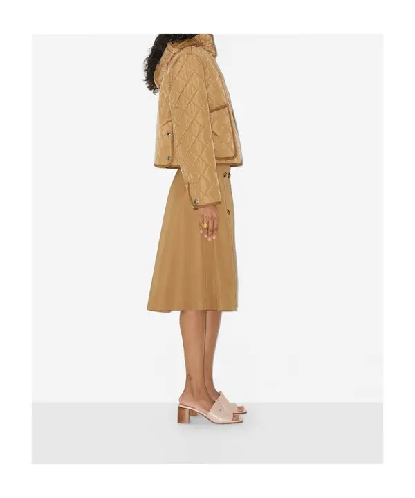 Burberry Diamond-quilted Hooded Jacket With Ekd Embroidery