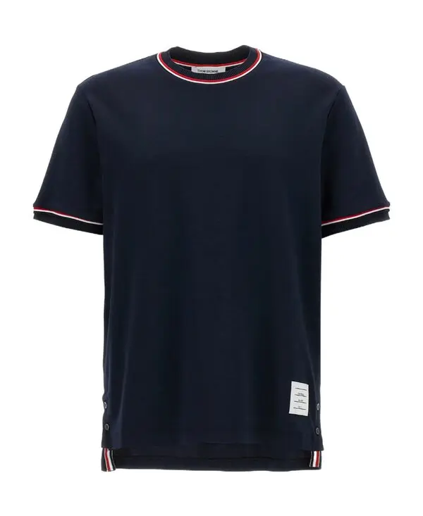 Thom Browne Milan Striped Crewneck T-shirt - Navy Blue