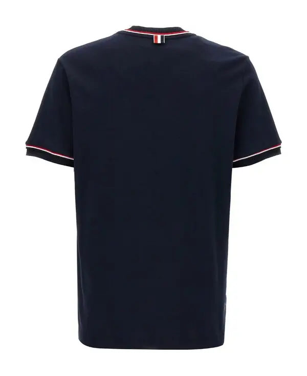 Thom Browne Milan Striped Crewneck T-shirt - Navy Blue