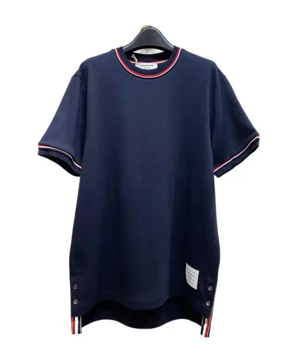 Thom Browne Milan Striped Crewneck T-shirt - Navy Blue