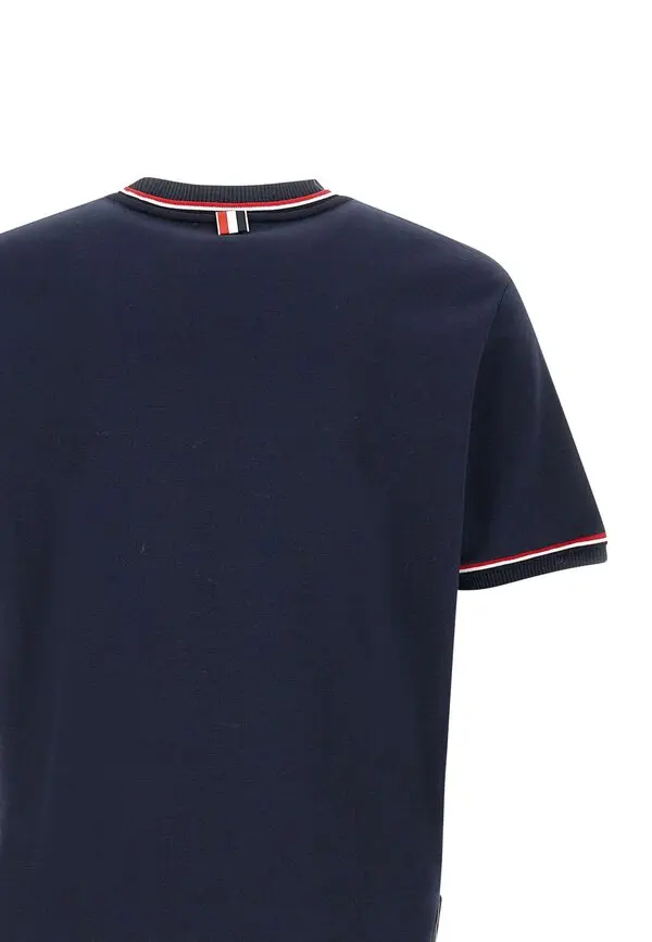 Thom Browne Milan Striped Crewneck T-shirt - Navy Blue