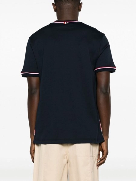 Thom Browne Milan Striped Crewneck T-shirt - Navy Blue