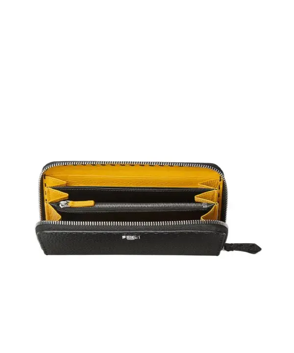 Fendi Zipper-around Selleria Wallet - Black