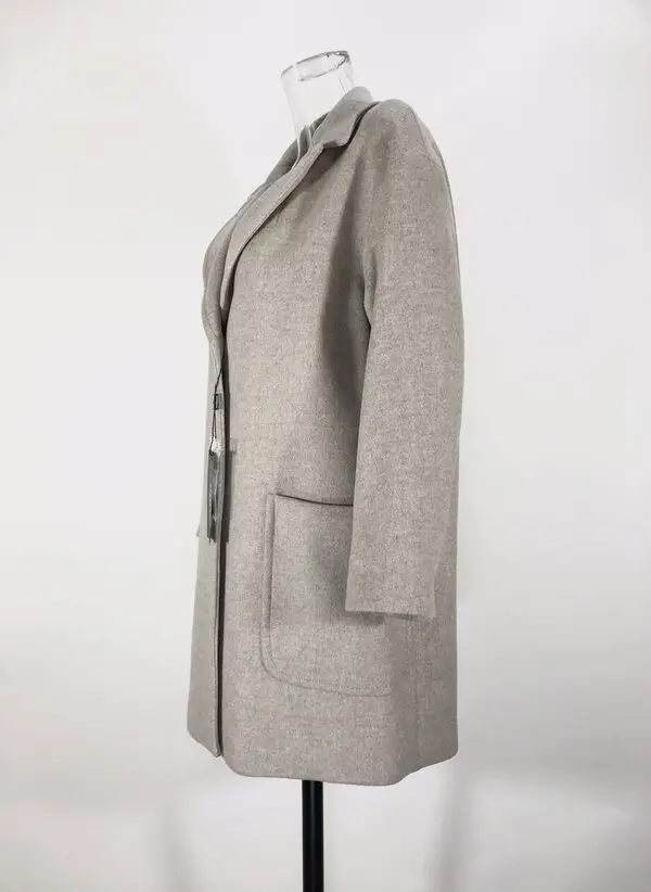 Max Mara Long Lapel Coat - Gray