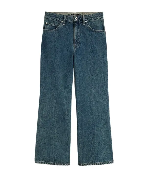 JIL SANDER Flared Cropped Jeans - Blue