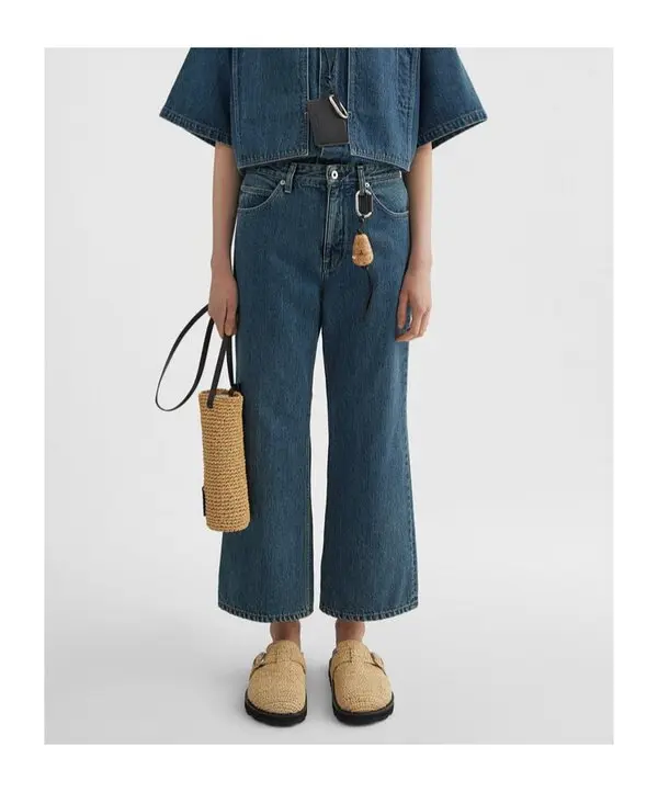 JIL SANDER Flared Cropped Jeans - Blue