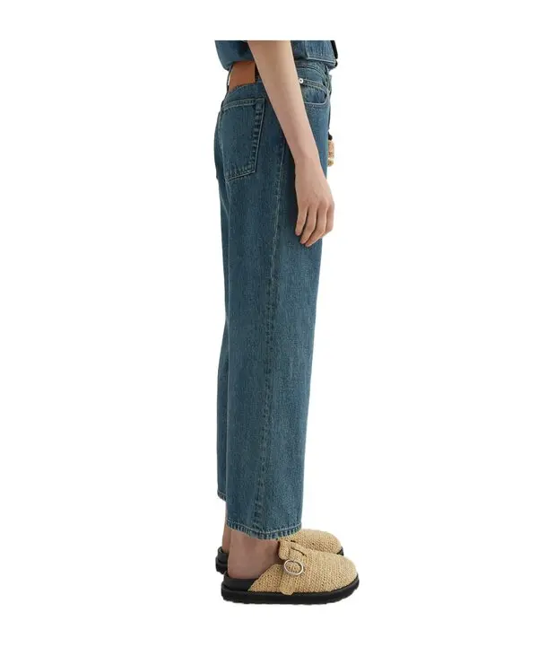 JIL SANDER Flared Cropped Jeans - Blue