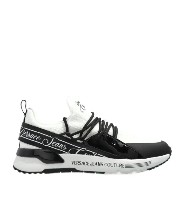 Versace Logo Printed Low-top Sneakers - Black