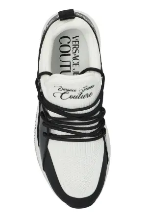 Versace Logo Printed Low-top Sneakers - Black