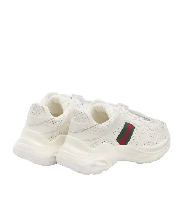 Gucci Web Detailed Lace-up Sneakers - White