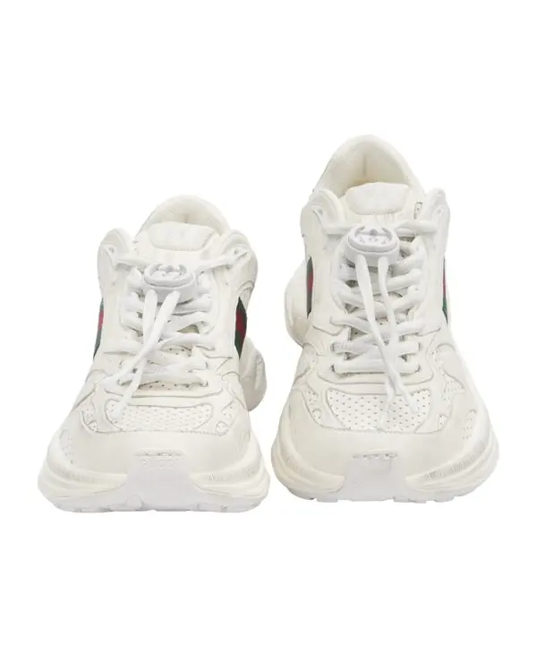 Gucci Web Detailed Lace-up Sneakers - White