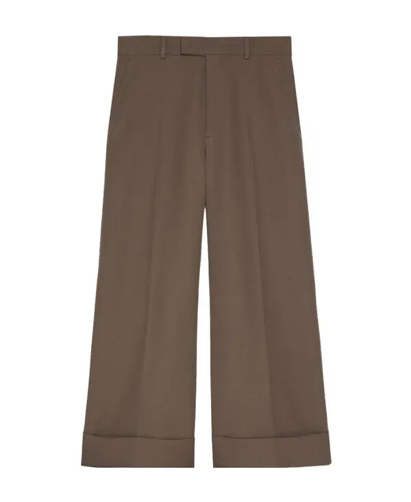 Gucci Wide Leg Gabardine Trousers