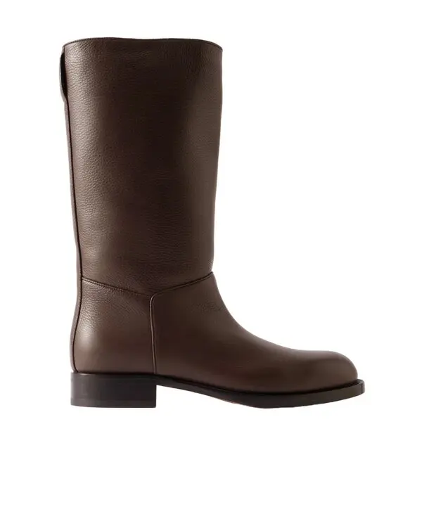 THE ROW Nobilis Textured Leather Boots