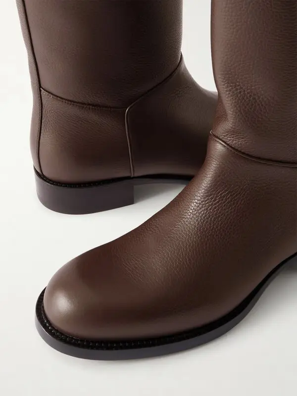 THE ROW Nobilis Textured Leather Boots