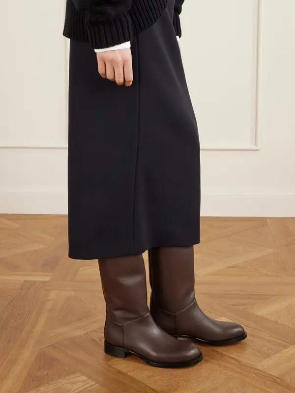 THE ROW Nobilis Textured Leather Boots