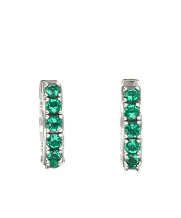 Emanuele Bicocchi Embellished Hoop Earrings With Emeralds - Green