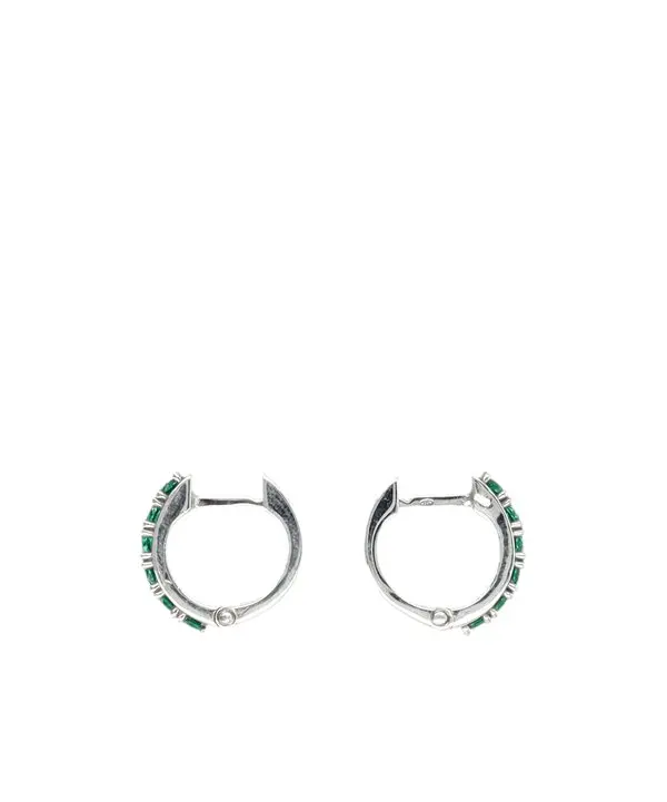 Emanuele Bicocchi Embellished Hoop Earrings With Emeralds