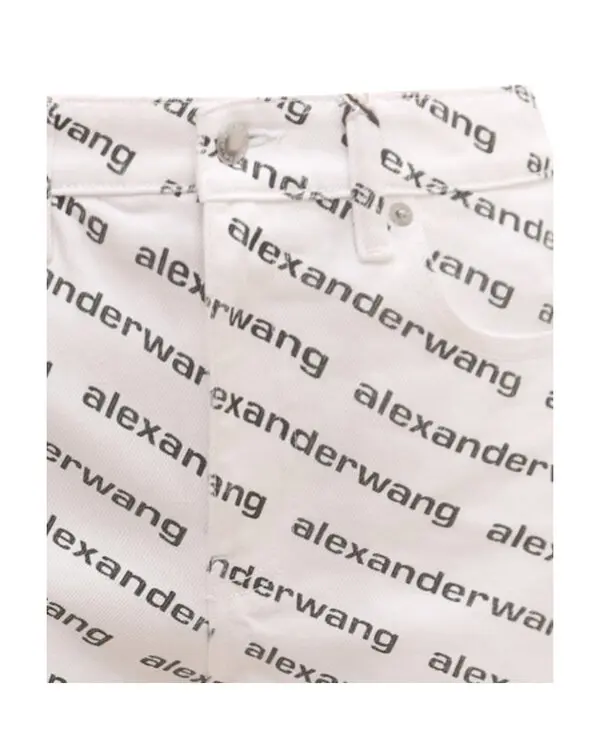 Alexander Wang Logo Print Denim Shorts