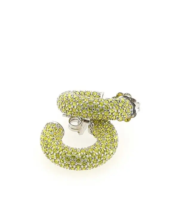 Amina Muaddi Crystal Ornament Hoop Earrings