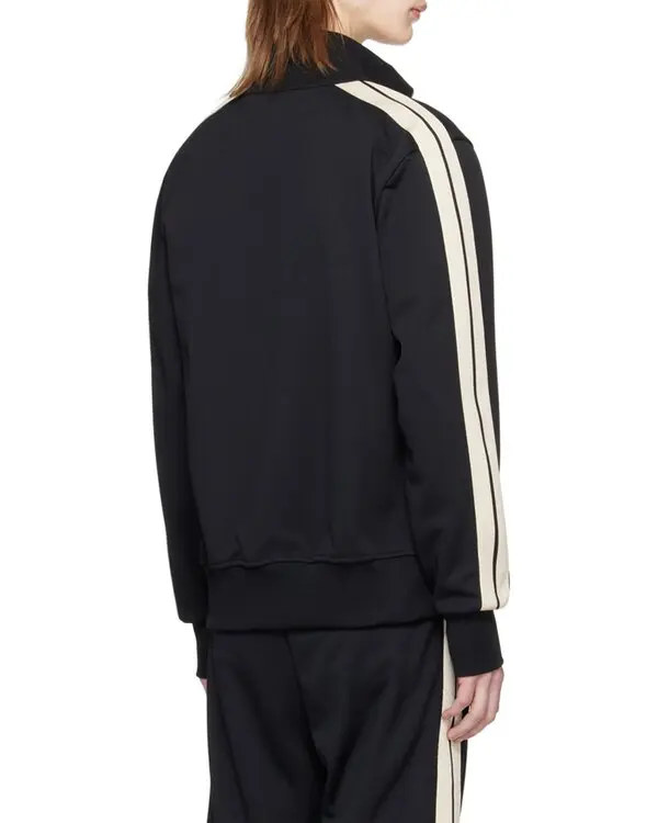 Palm Angels Logo Embroidered Track Jacket - Black