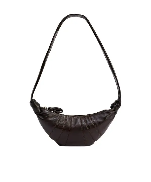 LEMAIRE Croissant Panelled Small Shoulder Bag - Dark Chocolate