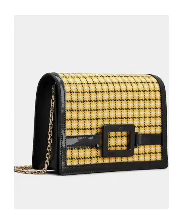 ROGER VIVIER Checked Foldover Clutch Bag