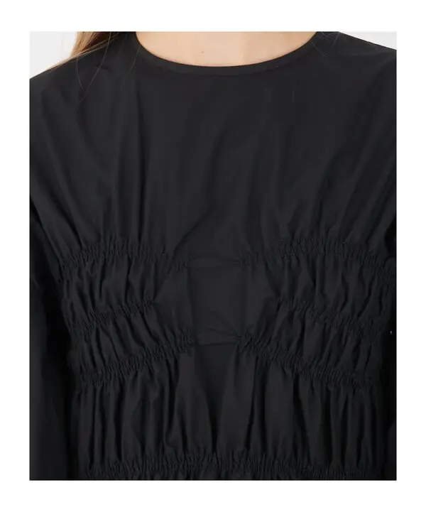 Cecilie Bahnsen Round Neck Long Sleeve T-shirt With Pleated Details