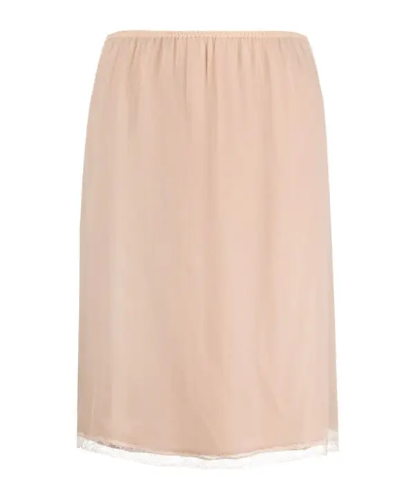 Gucci Lace Trim Midi Skirt - Nude