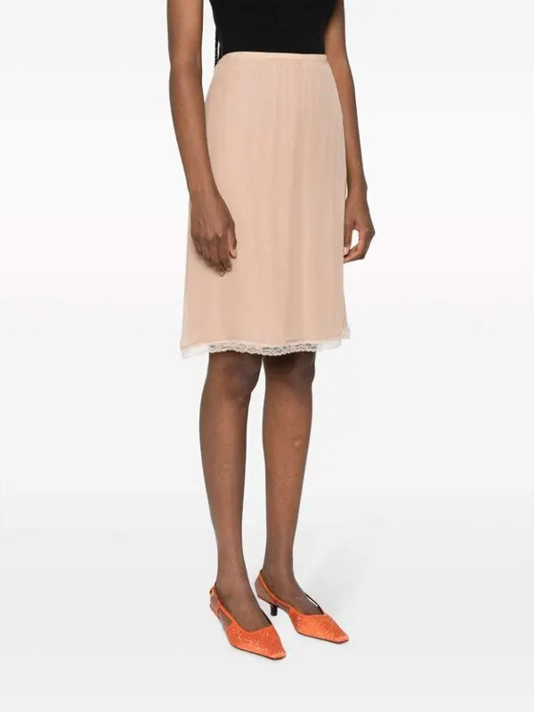 Gucci Lace Trim Detail Midi Skirt