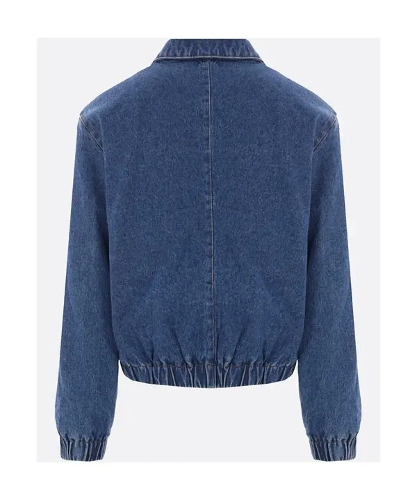 AMI Paris De Coeur Zipped Denim Jacket