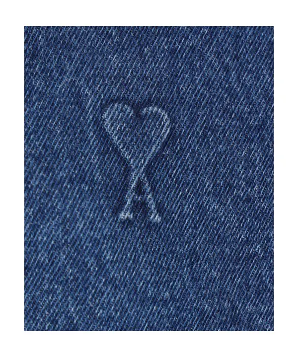 AMI Paris De Coeur Zipped Denim Jacket