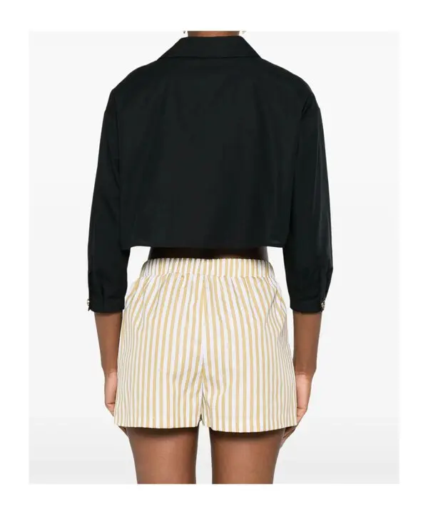 Elisabetta Franchi Cropped Shirt With Three-quarter Length Sleeves