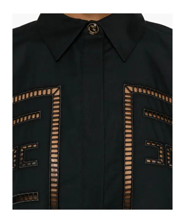 Elisabetta Franchi Cropped Shirt With Three-quarter Length Sleeves