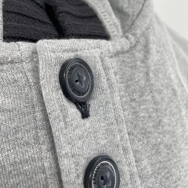 Emporio Armani Long-sleeved Hooded Sweater With Button Detail