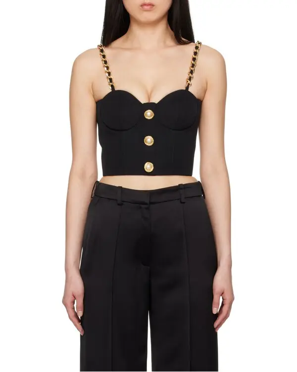 Balmain Embellished Sweetheart Neckline Bustier Top