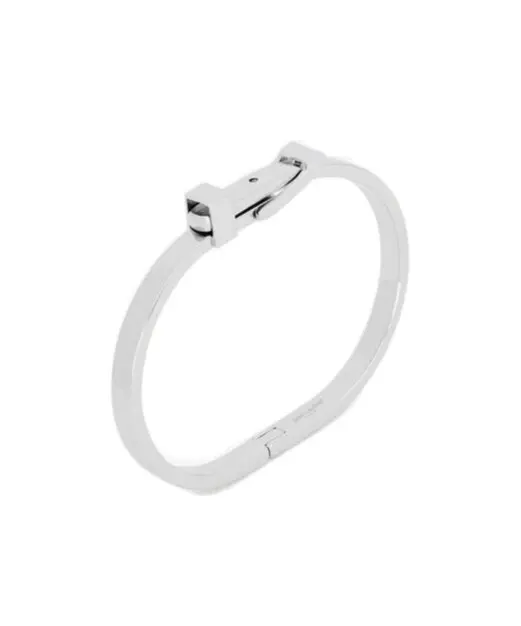 Saint Laurent Engraved Logo Buckle Bracelet - Palladium Color